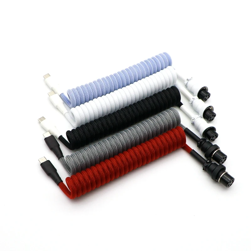 Cabo-enrolado-para-teclado-mec-nico-Paracord-e-PET-USB-de-manga-dupla ...