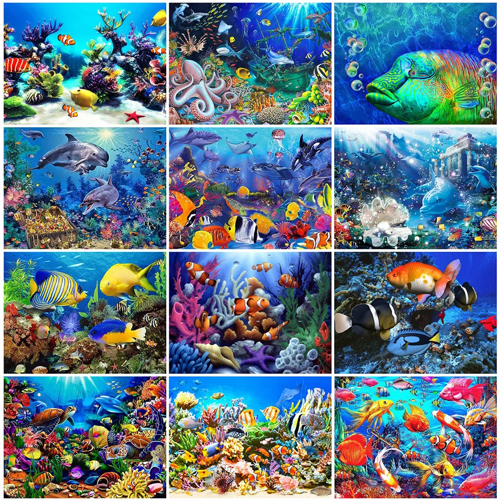 Fish Diamond Painting 5d Diamond | 5d Diamond Painting Full Square - 5d ...