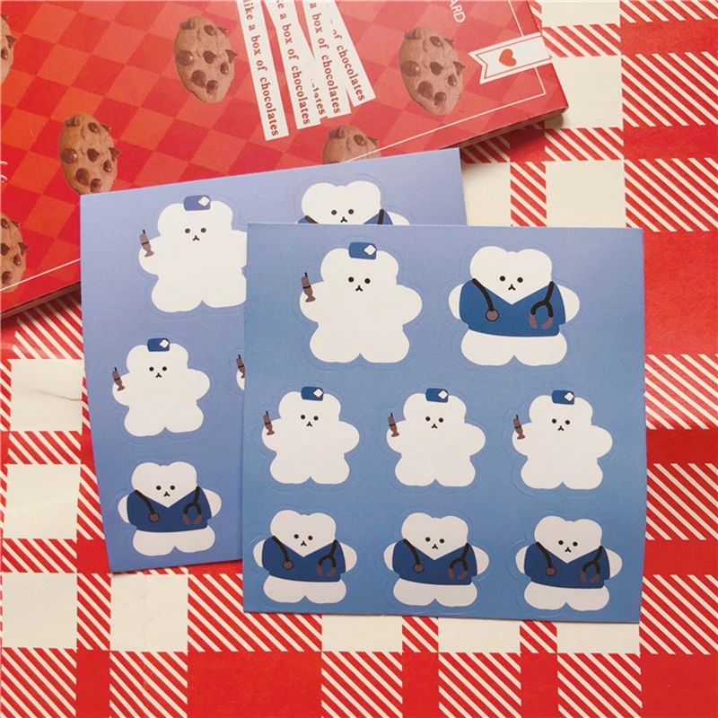 Kawaii Soft Bear Stickers Kids DIY Scrapbooking Stickers Mobile Phone ...