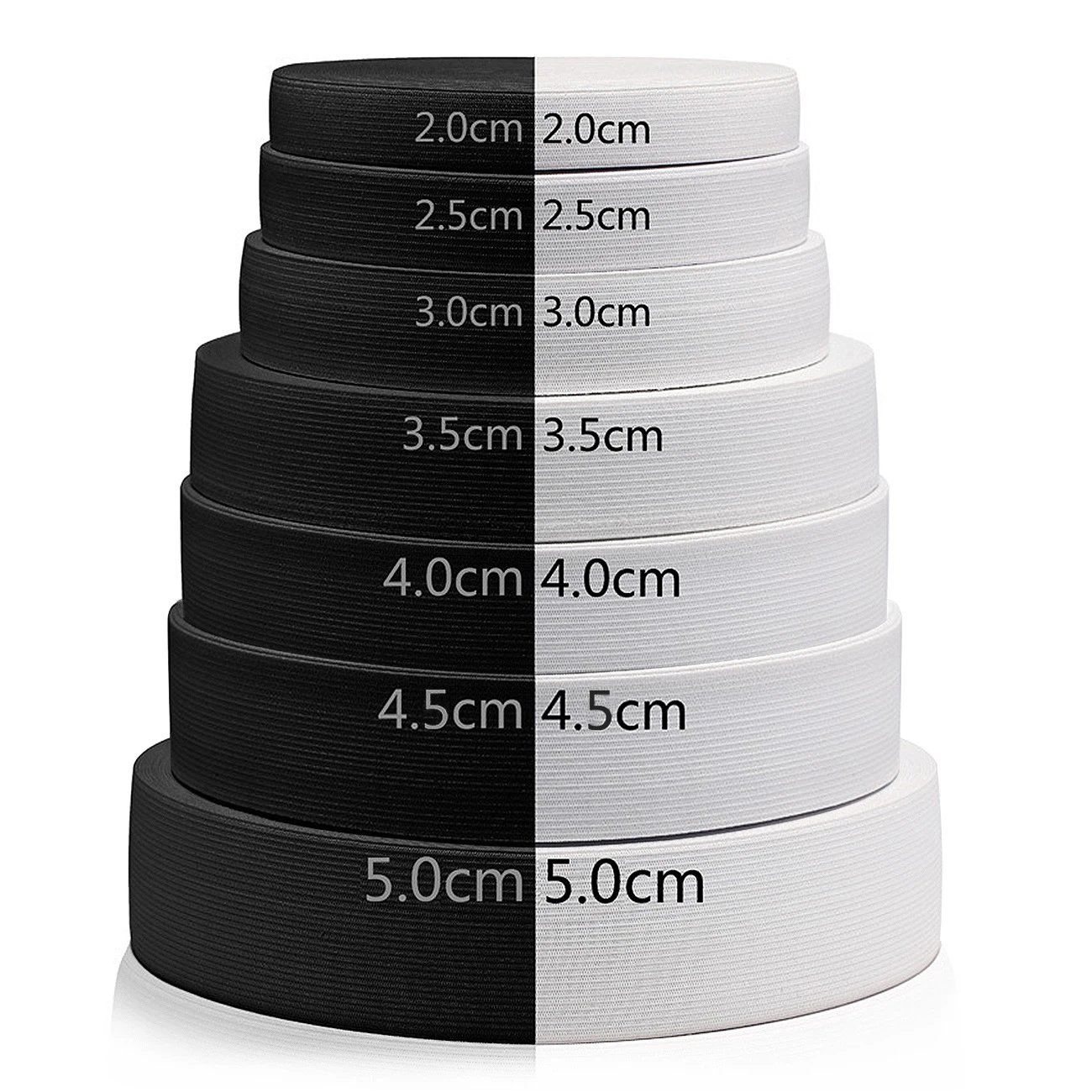 Width 15mm 60mm White Black Wide Elastic Band Flat Spandex Belt Trim ...