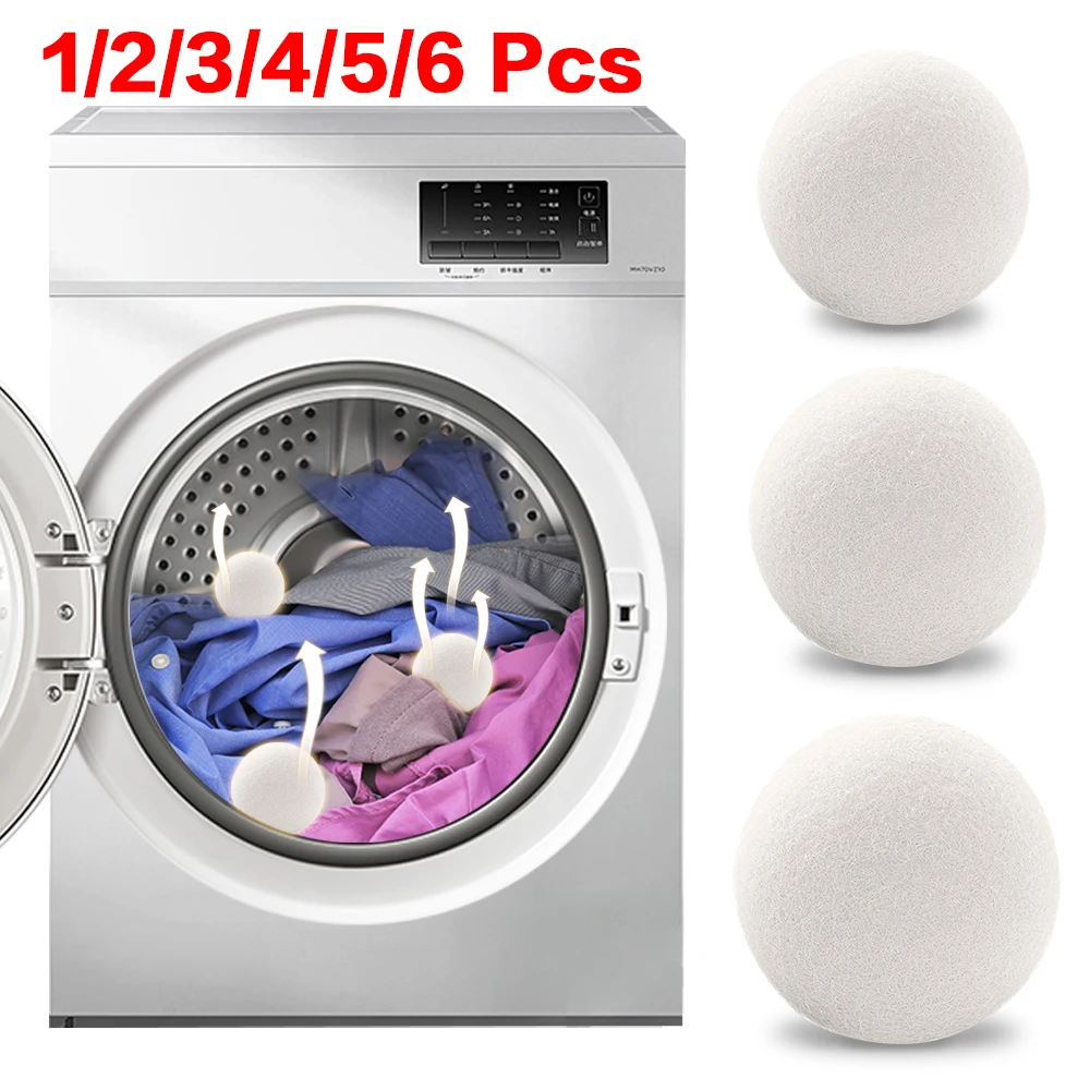Reusable Wool Dryer Balls Softener Laundry Home Washing 4/5/6cm Natural ...