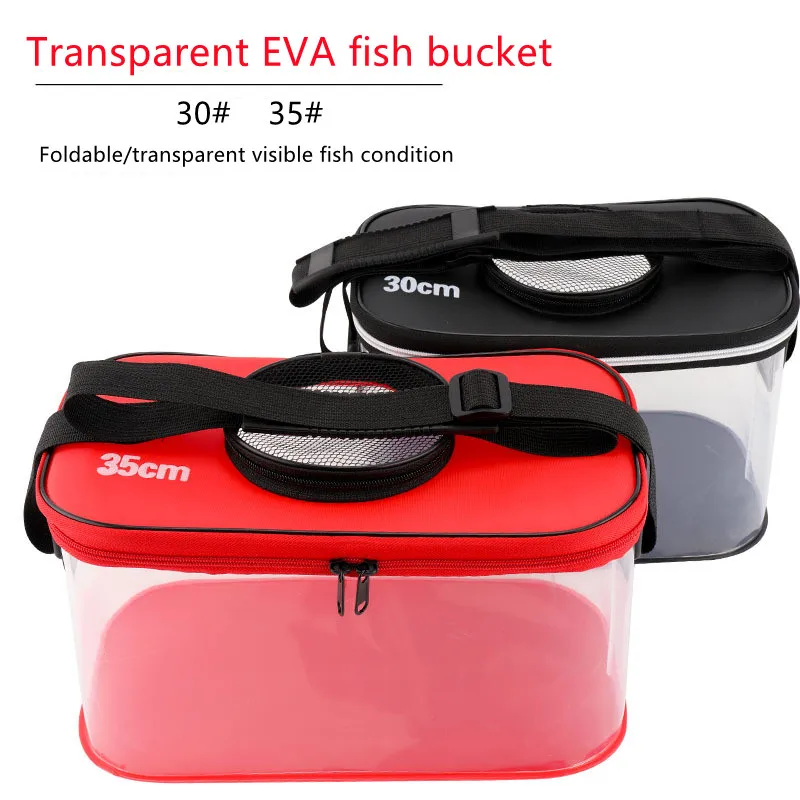 Transparent-EVA-fish-bucket-fishing-box-foldable-fish-bucket-skylight ...