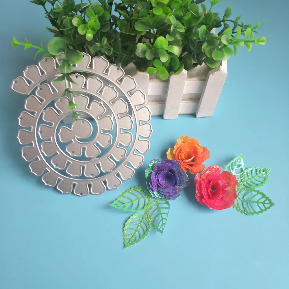 New exquisite spiral flower cutting dies DIY scrapbook, embossed card ...