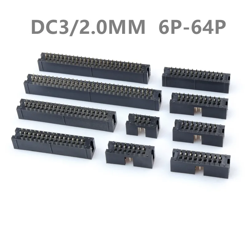 10pcs Idc/jtag 2.0 Dc3 Male Pin Pcb Header Connector 2*3/4/5/6/7/8/26 ...
