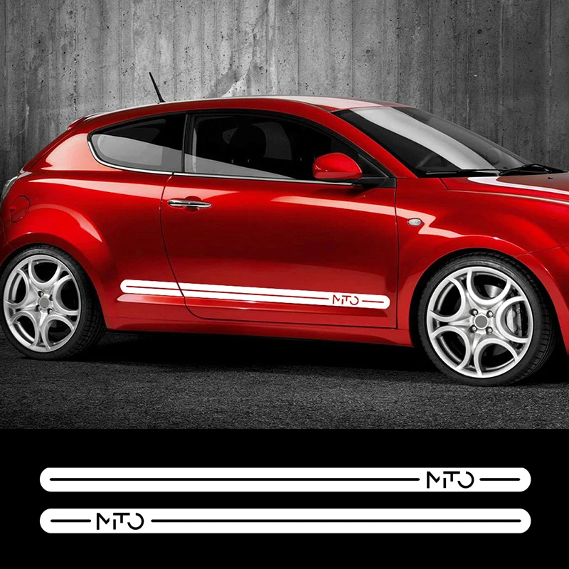 2PCS-Car-Door-Side-Skrit-Styling-Stickers-Auto-Tuning-Accessories-Long ...