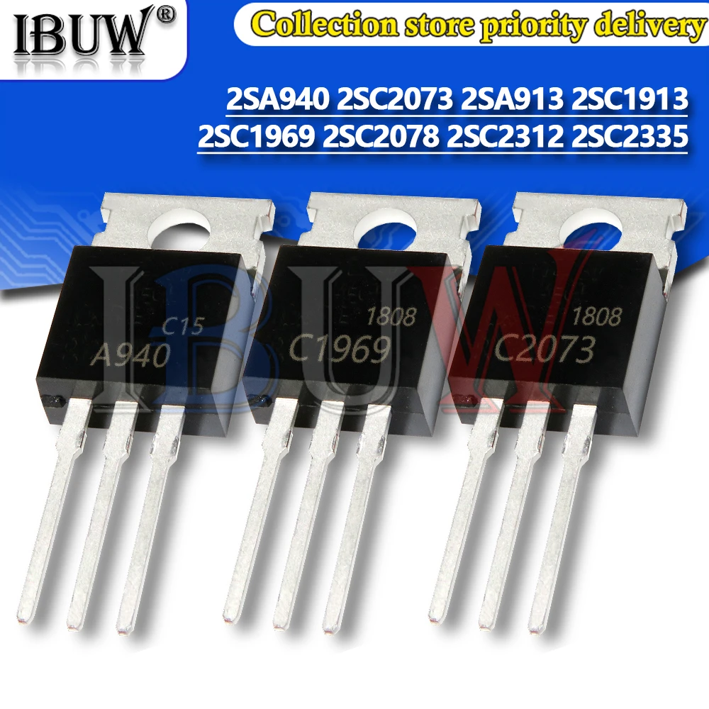 10pcs 2sa940 2sc2073 2sa913 2sc1913 2sc1969 2sc2078 2sc2312 2sc2335 2sc5027 A940 C2073 A913 ...