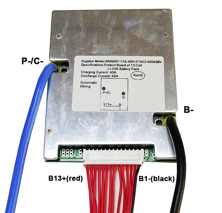 48V BMS 13S BMS, 48v 10ah 20ah 30ah 40ah 50ah 리튬 이온 배터리 팩, 3.7v 셀 13s ...