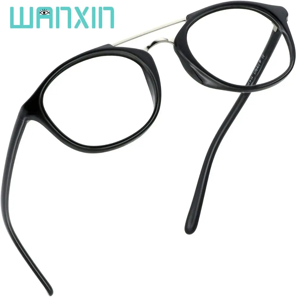 WANXIN-Stylish-Blue-Light-Blocking-Transparent-Lens-Round-Transparent ...