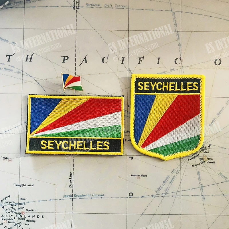 SEYCHELLES-National-Flag-Embroidery-Patches-Badge-Shield-And-Square ...