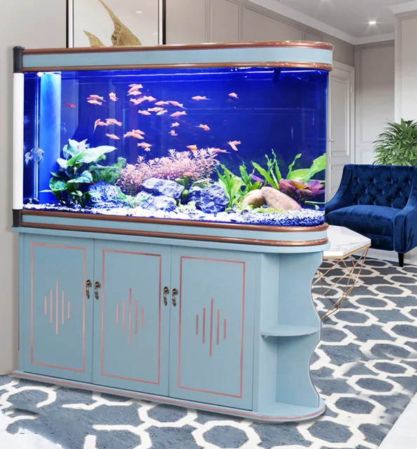 Aquarium living room landing home large screen porch ecological glass ...