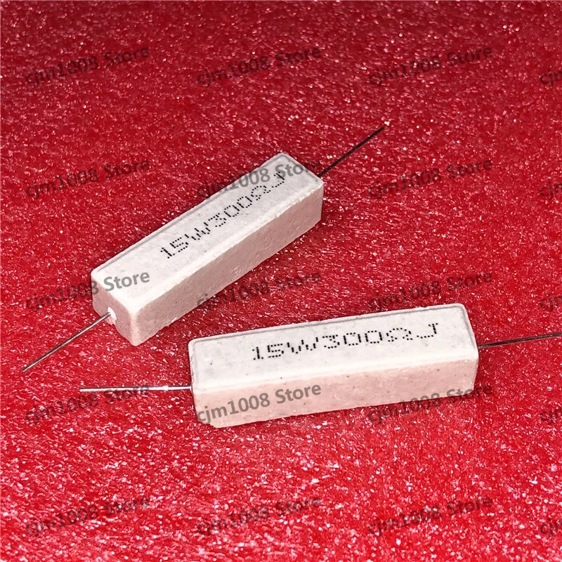 10Pcs-RX27-Horizontal-cement-resistance-15W-300ohm-15W300R-300RJ ...