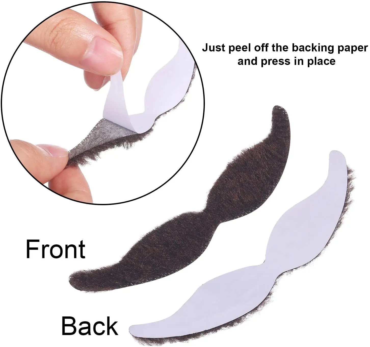 48 Pieces Fake Mustaches, Self Adhesive Novelty Mustache Fiesta Party ...