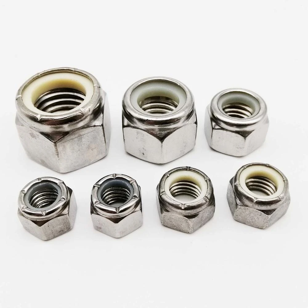 UNF 10# 32 to 1/2 20 304 A2 70 Stainless Steel UK US Fine Thread Hex Nylon Insert Lock Nut ...