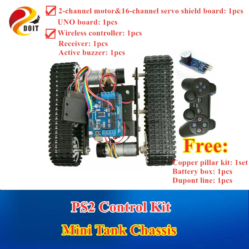 Doit Wireless Control Smart Rc Robot Kit By Ps2 Joystick Tank Car ...