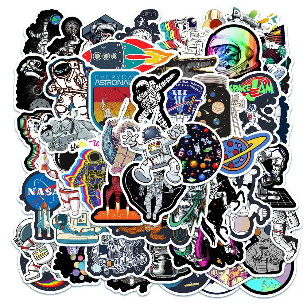 50Pcs-Outer-Space-Stickers-Toys-for-Kids-Alien-UFO-Astronaut-Rocket ...