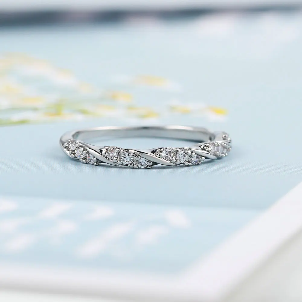 Anillo delicado de compromiso delgado para mujer, estilo Simple, Micro ...