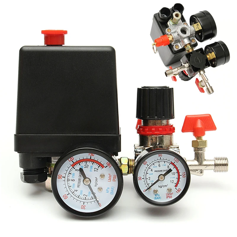 95-125-PSI-240V-AC-Manifold-Relief-Regulator-Heavy-Duty-Air-Compressor ...