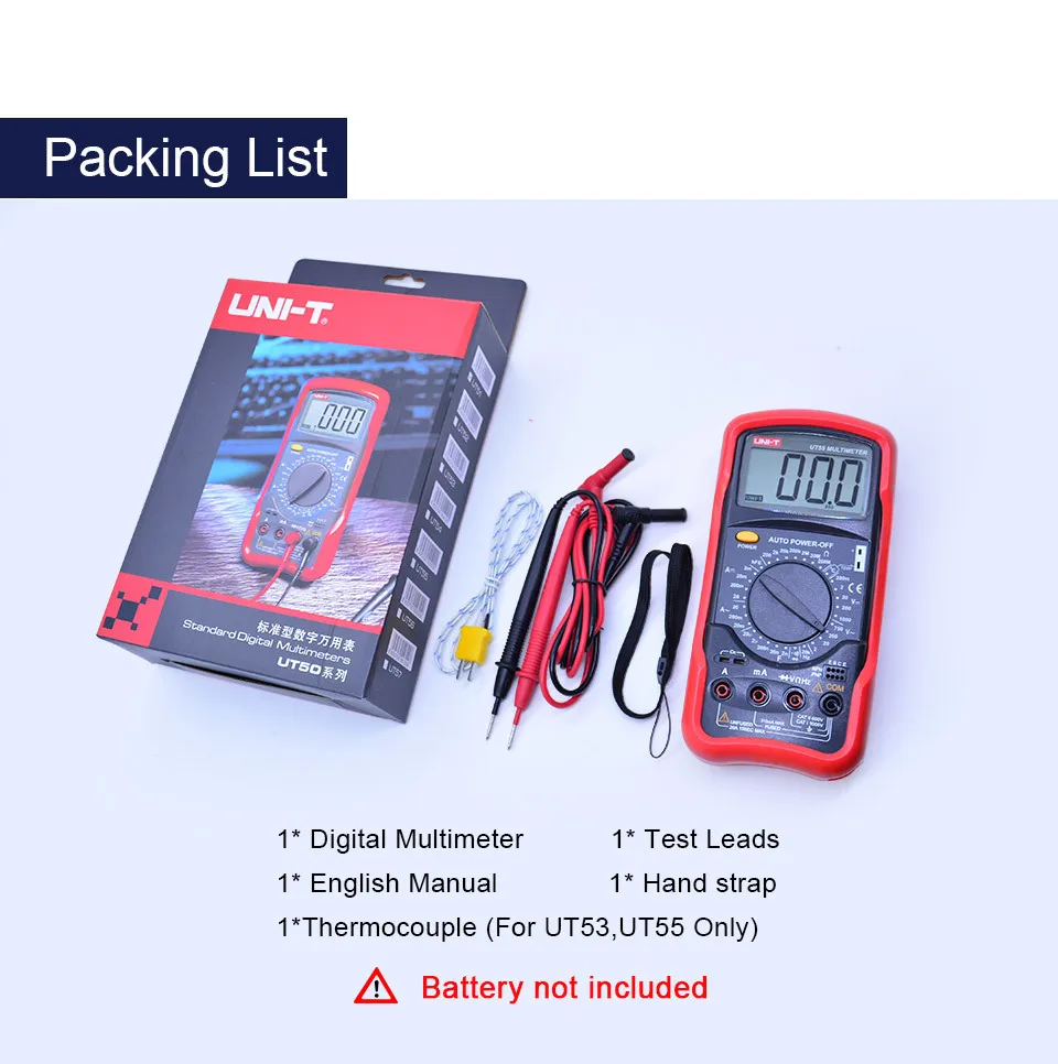 UNI-T UT51 UT52 UT53 UT55 UT56 True RMS Digital Multimeter Voltmeter ...