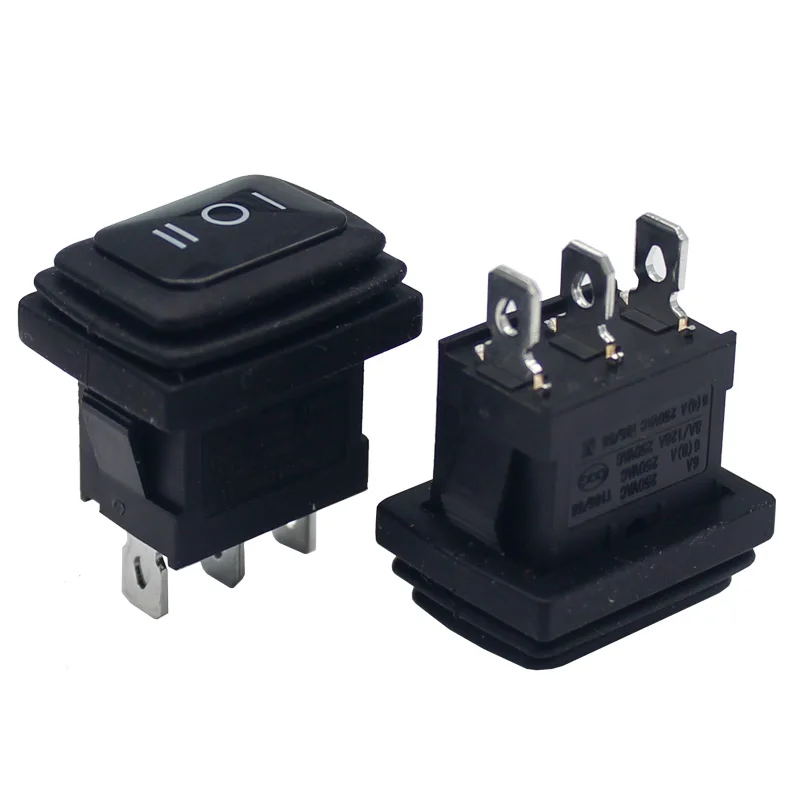 Three Way Momentary Switch Waterproof Blue LED Rocker Switch (ON/OFF/ON ...