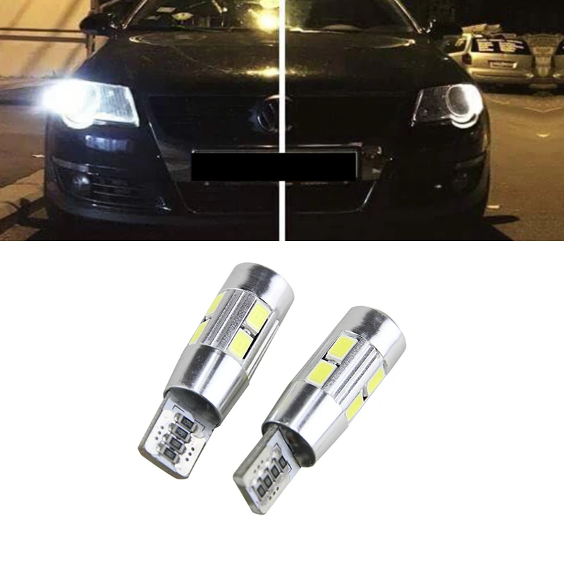 2x Canbus Error Free Car Wedge Light W5W T10 LED Auto Lamp Bulb For VW ...