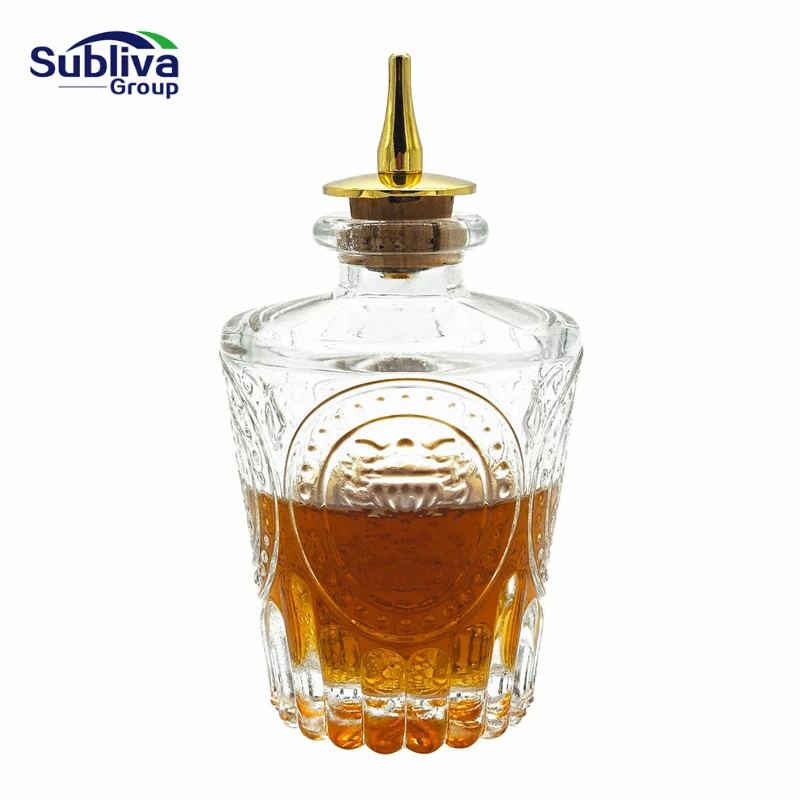 Vintage Style Donatello Dash Bottle 130ml Bitter Bottle Glass Liquor ...