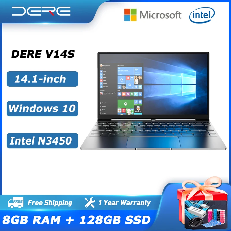 Dere Laptop V14s 14.1 Inch Intel N3450 8g Ram 128gb Ssd Office Laptop ...