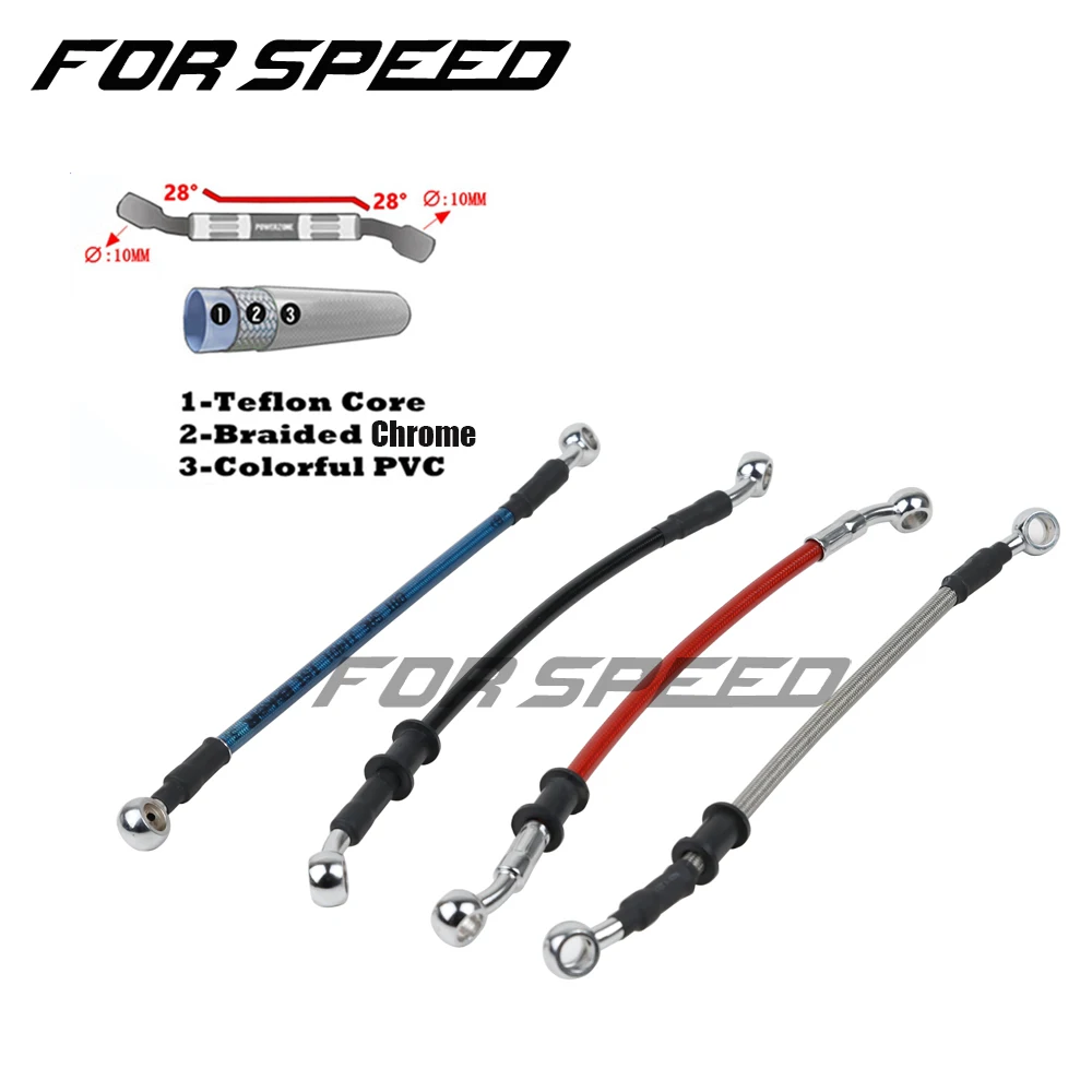 Short-Motorcycle-Dirt-Bike-Braided-Brake-Hose-Line-Steel-Brake-cable ...