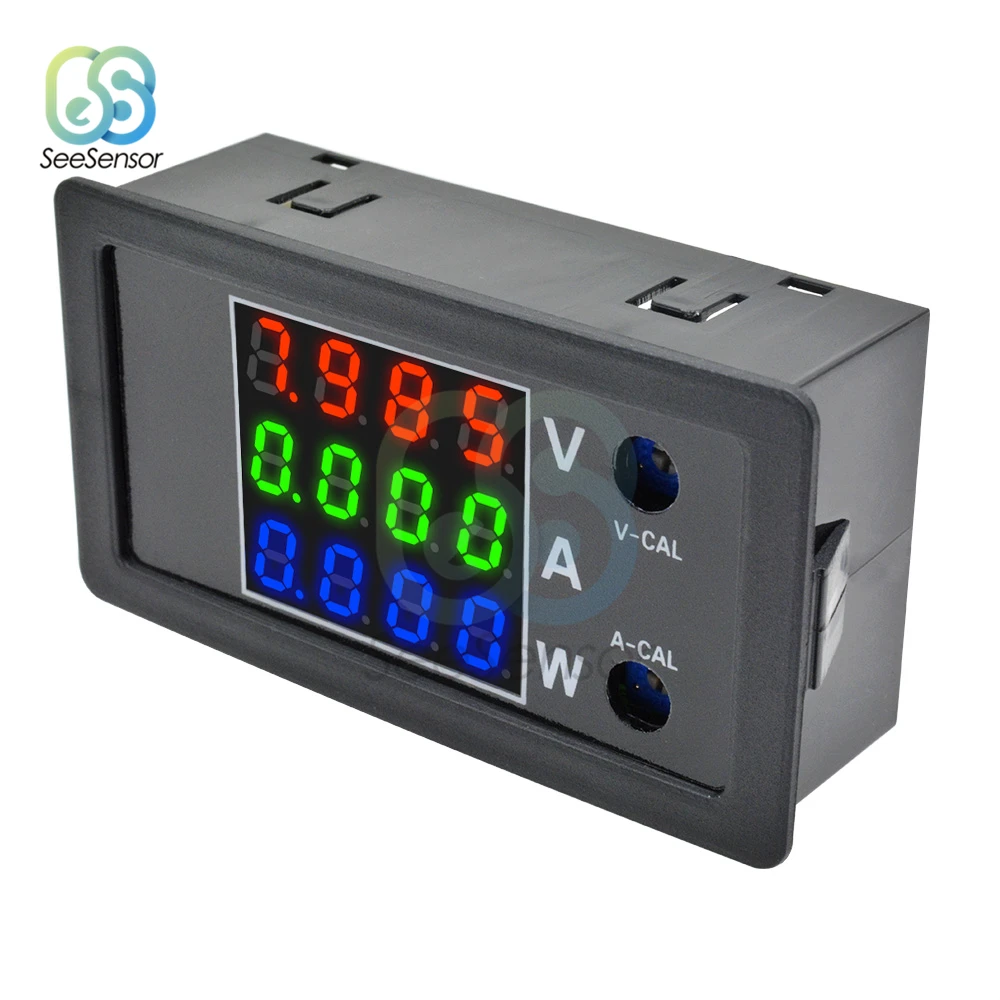 Dc 0-100v 10a 1000w 0.28" Lcd 4 Digital Voltmeter Ammeter Wattmeter ...