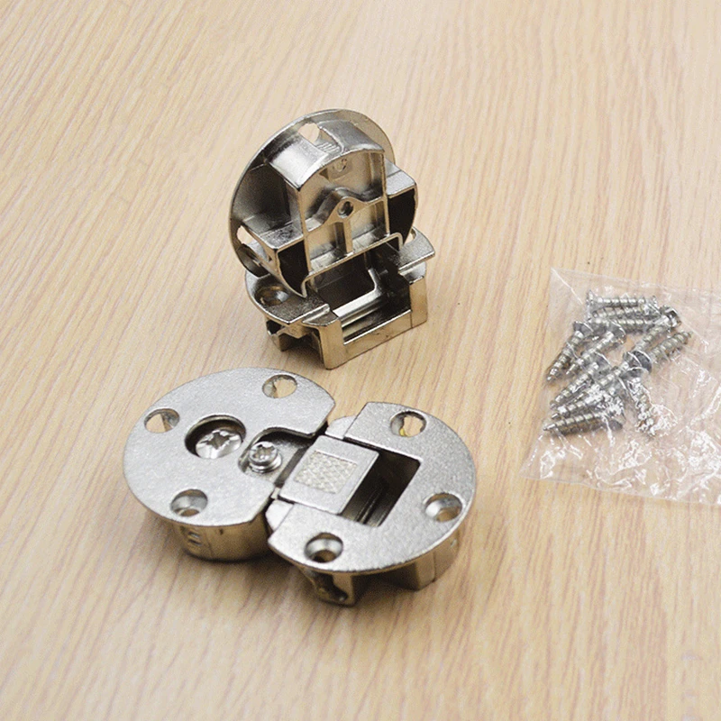 2pcs Folding hinge Zinc Alloy Semi-circular Cabinet Hidden Hinges 180 ...