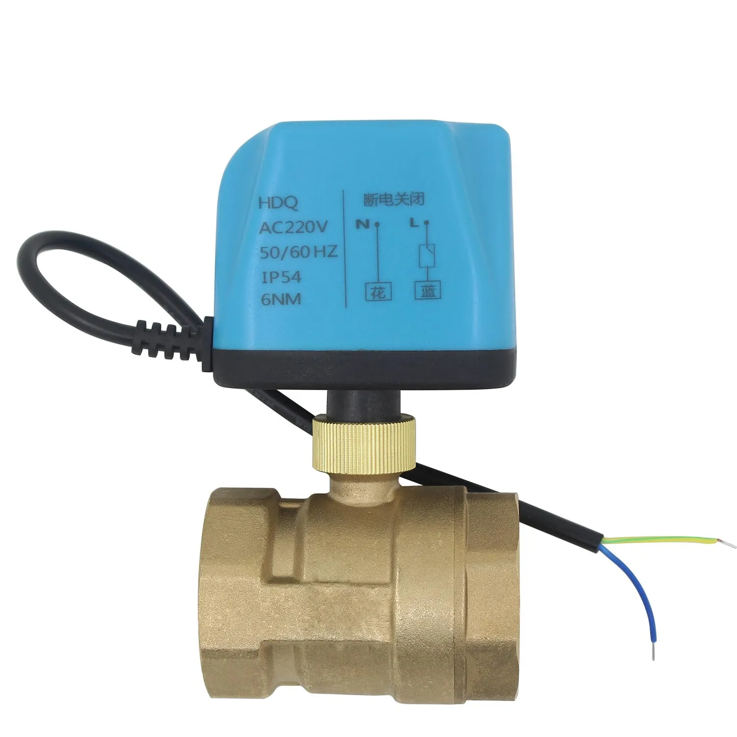 2 Wires 2 Way Motorised Valve 2-port Nc 220v Electric Motorised Ball ...