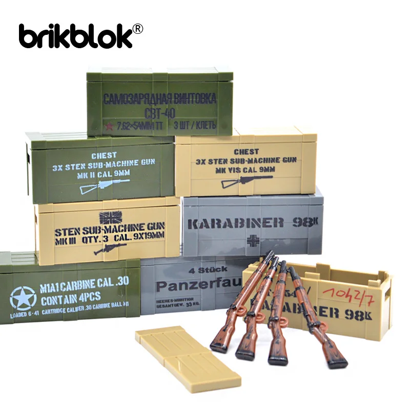 Custom Weapon Crate Printed Box W/ Gun Building Blocks Toys Moc Kar 98k ...