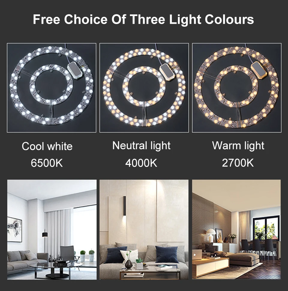 PLAFONNIER,120w Tri-color Light Panneau LED à intensité variable avec télécommande plafonnier ...