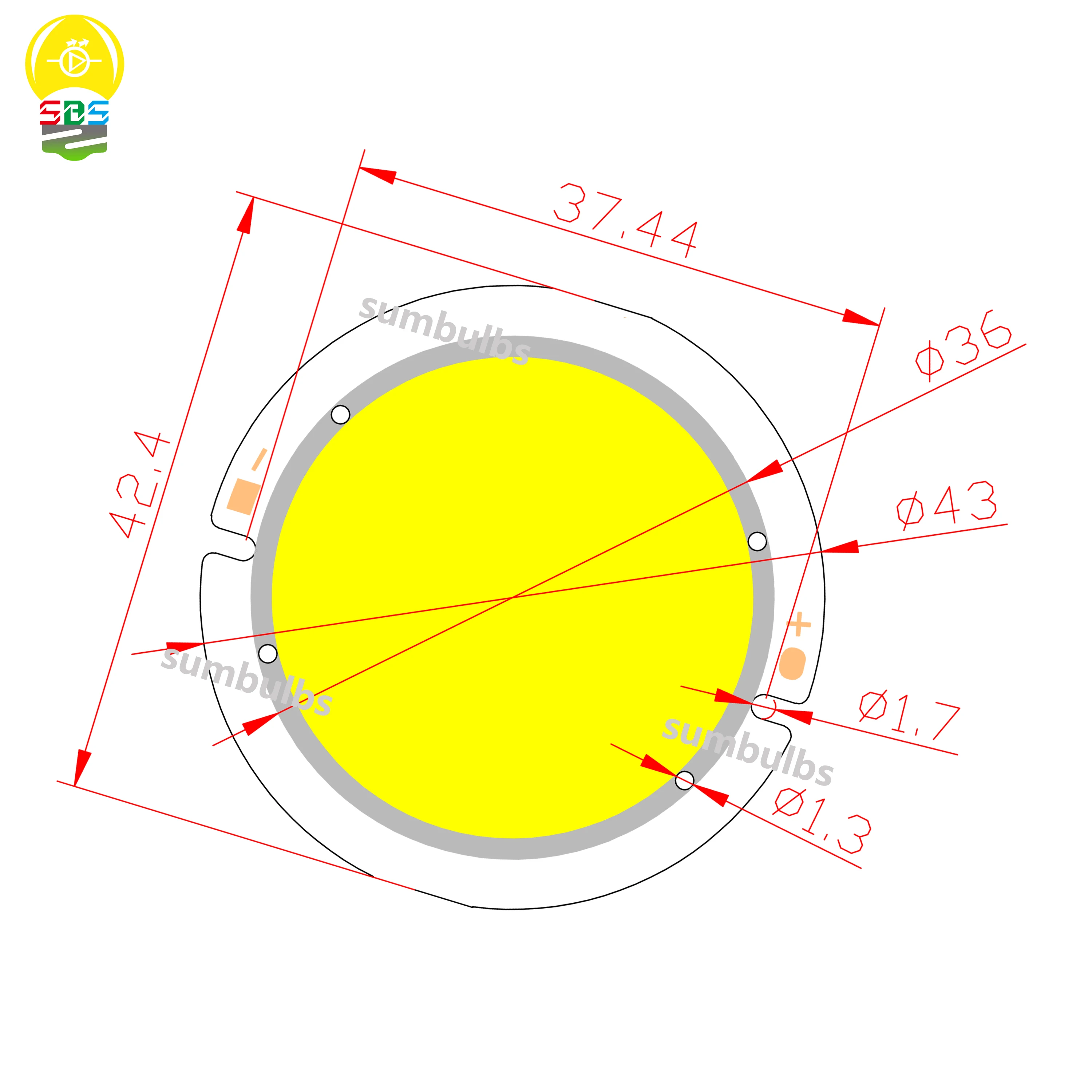 sumbulbs-high-bright-led-cob-light-source-43mm-diameter-thicken-chip ...