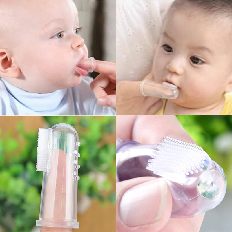 Baby Finger Toothbrush Silicon Children Teeth Clear Soft Silicone ...