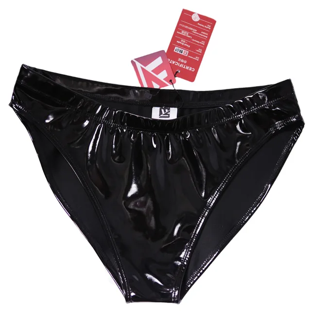 Plus Size Wetlook Shiny PVC Ladies Panties Sexy High Waist Underwear ...