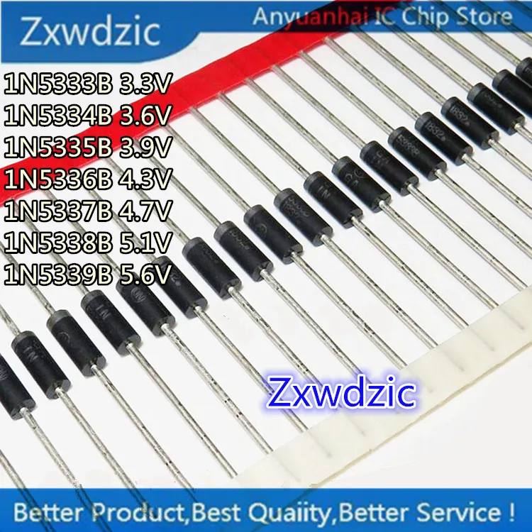 50pcs-100-high-quality-Diode-5W-1N5333B-3-3V-1N5334B-3-6V-1N5335B-3-9V ...
