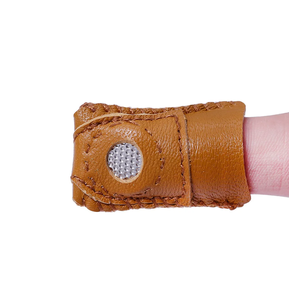 Synthetic Leather Coin Thimble With Metal Tip Diy Sewing Tool Handmade ...