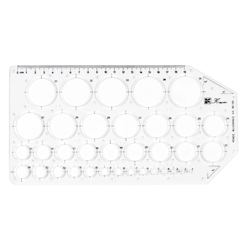 Rectangular-Shape-round-hole-ruler-template-ruler-Iength-26-cm-Wide-13 ...