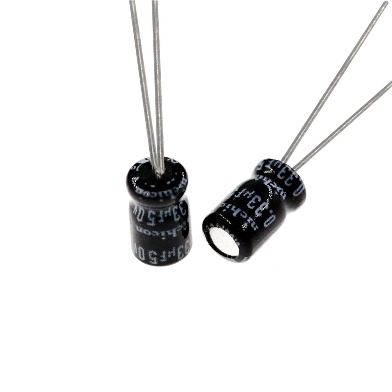 50pcs-0-33uF-50V-0-33MFD-50Volt-4-7mm-330nF-Aluminum-Electrolytic ...