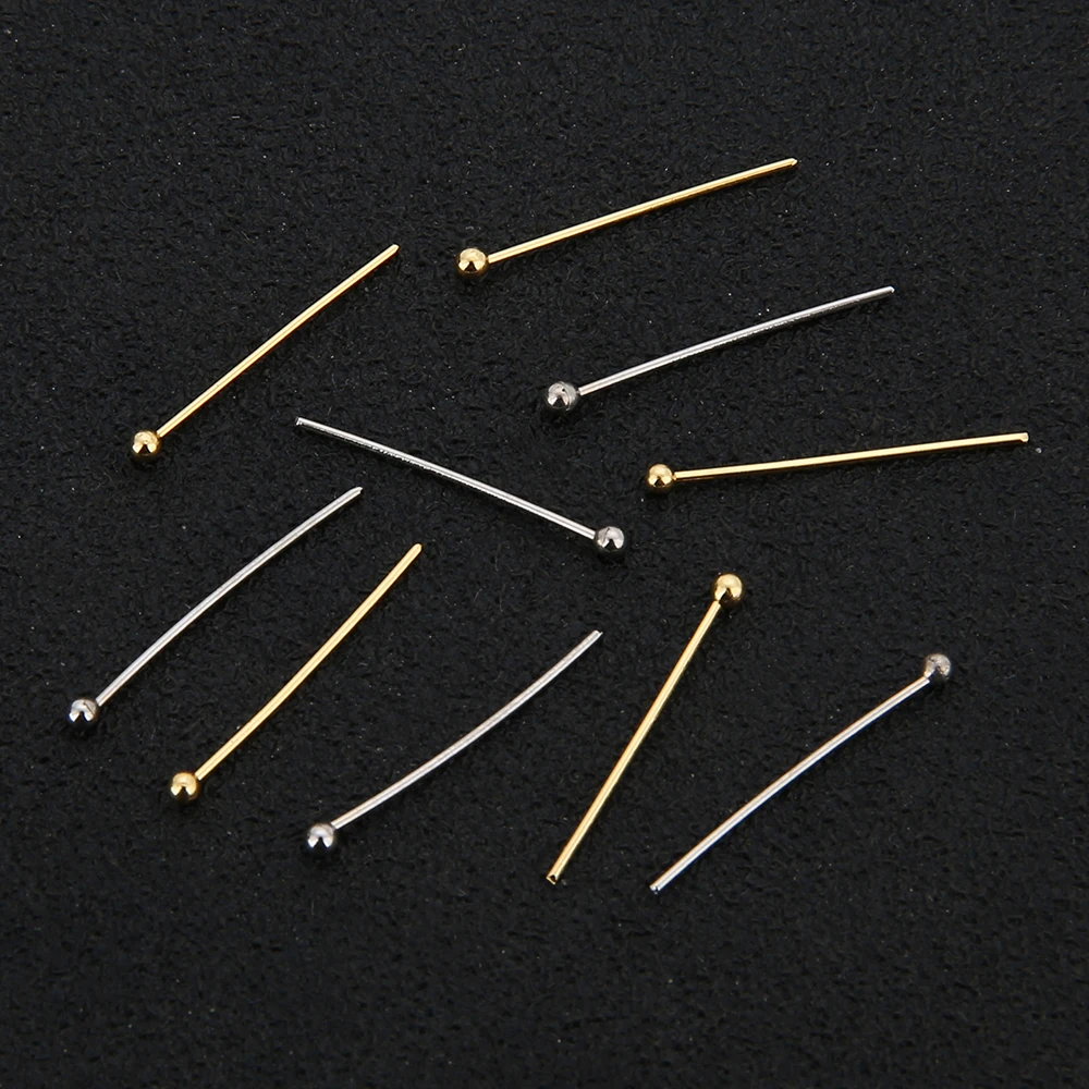 100pcs-lot-Stainless-Steel-Gold-Silver-Tone-16-70mm-Long-2mm-Round-Ball ...