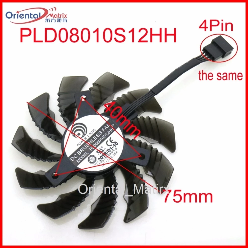 PLD08010S12H PLD08010S12HH 12V 75mm para placa gráfica Gigabyte ...