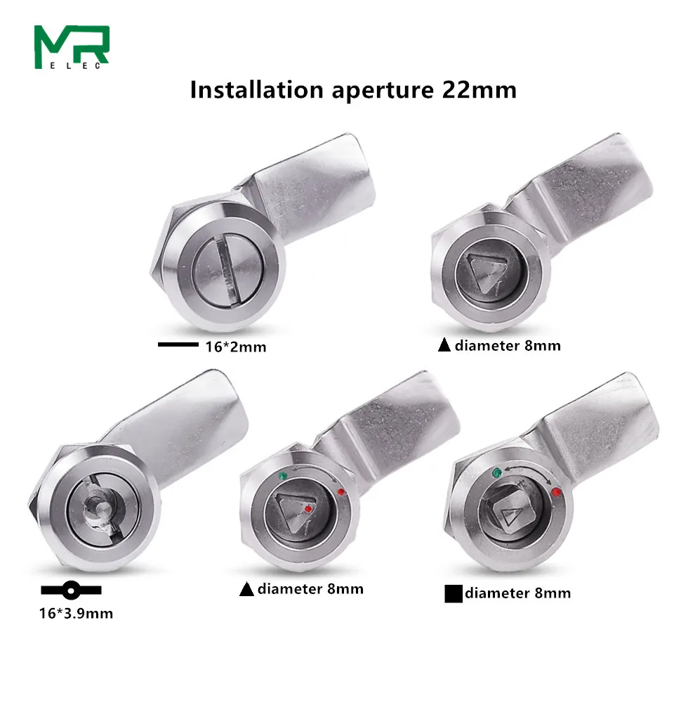 1set 22mm installation Power distribution cabinet lock panel lock 304 ...