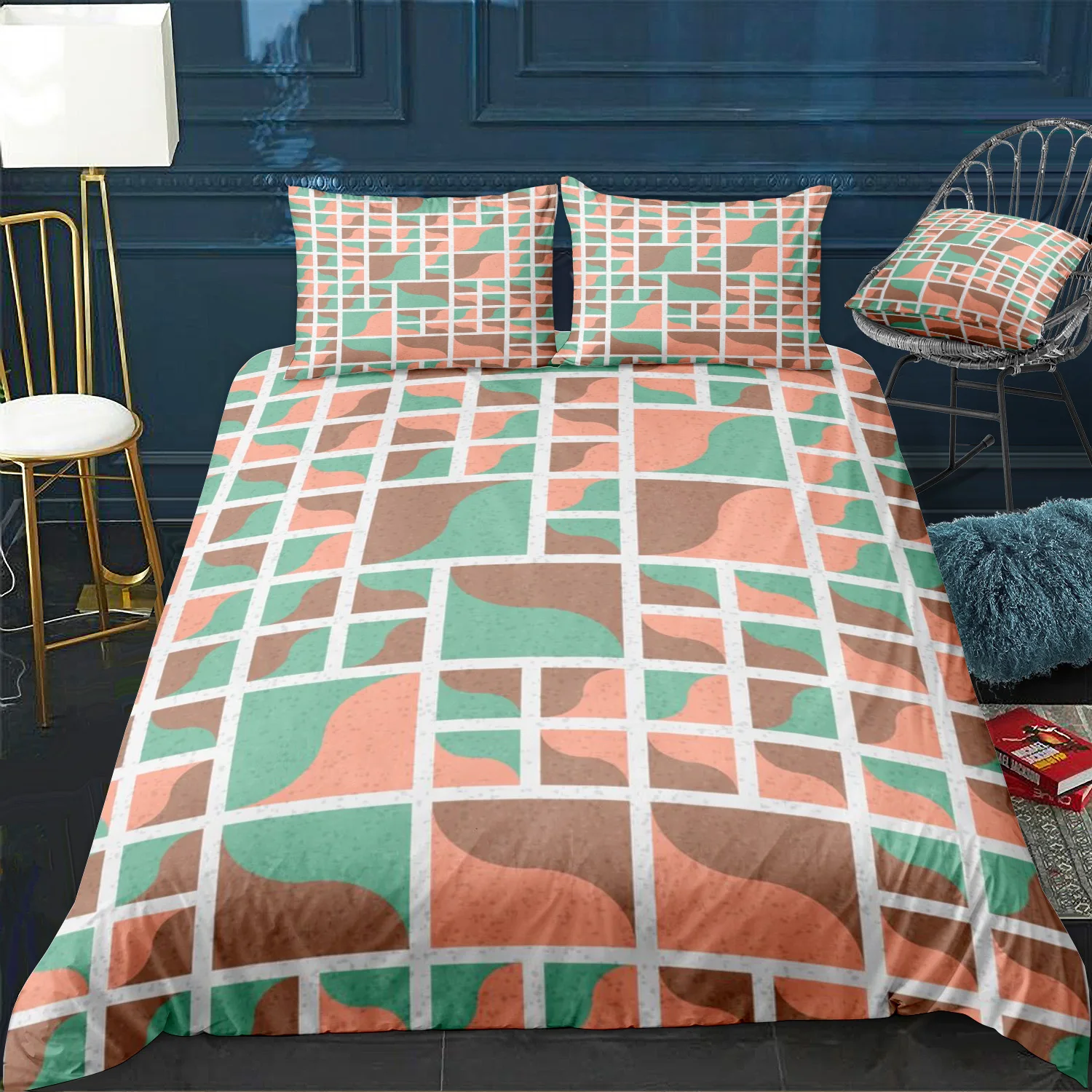 Abstract-Geometric-Pattern-Bedding-Set-For-Bedroom-Soft-Bedspreads-For ...