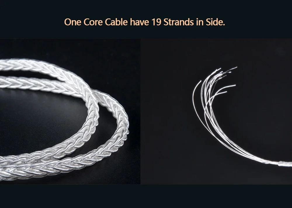 KBEAR 8 Core Upgraded Silver Plated Cable Balanced Cable