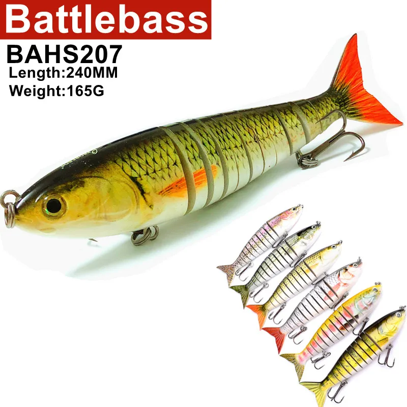 New-Big-Fishing-lures-Quality-Hard-Baits-10-Segments-Jointed-Bait-24cm ...