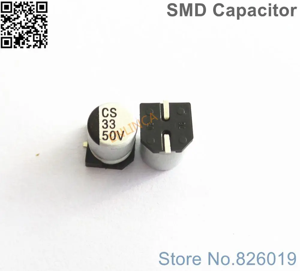 300pcs/lot 50v 33uf Smd Aluminum Electrolytic Capacitors Size 6.3*7.7 33uf 50v - Capacitors ...