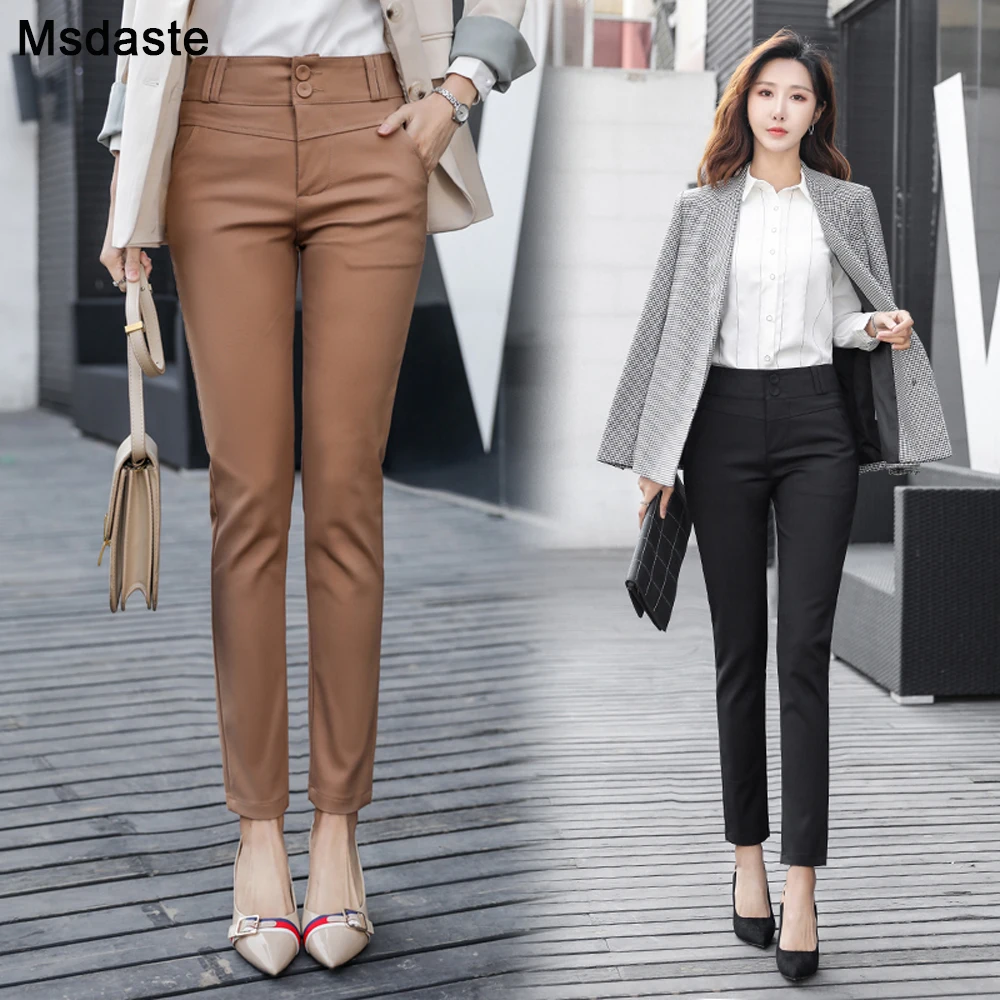 Office Lady Pencil Pants 2020 Spring Autumn High Waist Women Pants Work ...