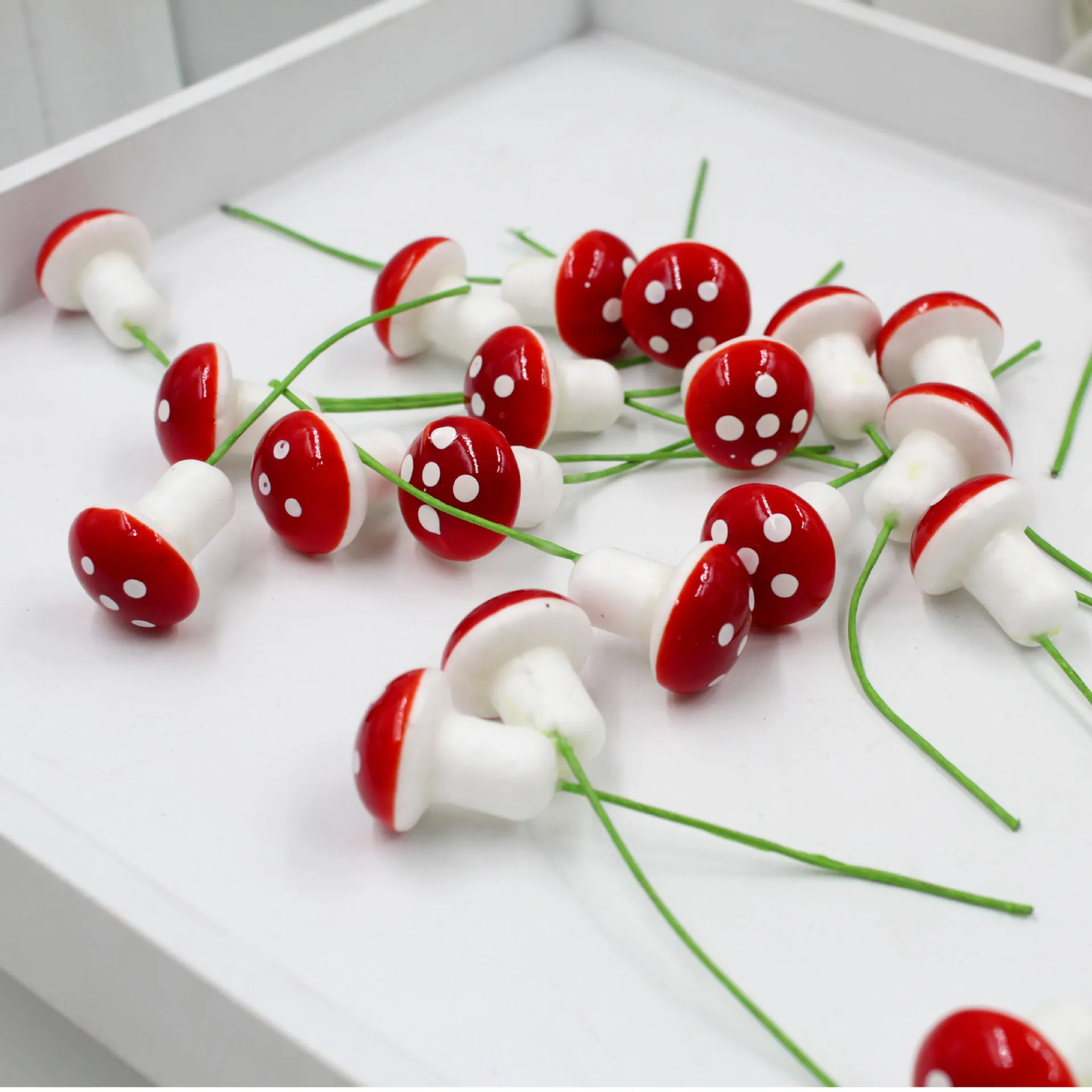 10Pcs/set 2cm Artificial Mini Mushroom Miniatures Fairy Garden Moss ...