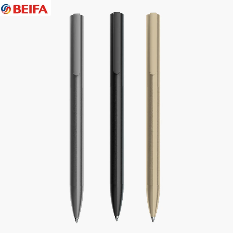 Xiaomi BeiFa Rotating Metal Sign Pen Gel Pens 0.5MM Black Ink Alaminum ...