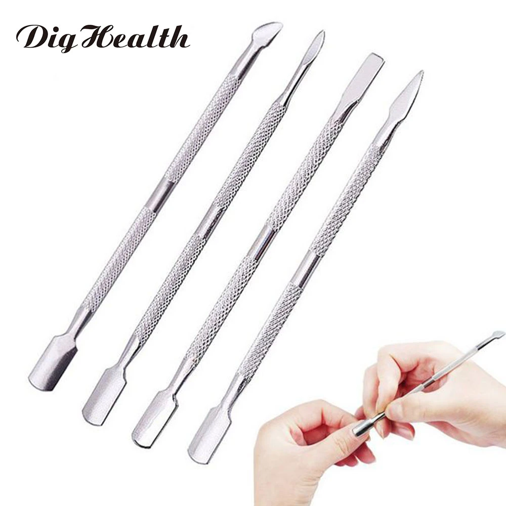 Dighealth 4pcs/Lot Stainless Steel Cuticle Pusher Remover Double Sided ...